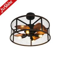China Downrod Mount Remote Control Cage Ceiling Fan 20in With Light for sale