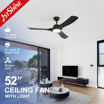 China 132 cm Deckenventilator für modernes Wohnzimmer mit LED-Licht und Kunststoffflügeln zu verkaufen