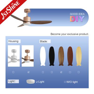 Cina Ventilatore da soffitto moderno da 52 pollici con luce LED a 3 colori in vendita