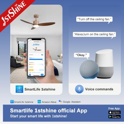 Cina Ventilatore da soffitto moderno da 52 pollici con luce LED a 3 colori in vendita