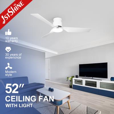 China 52 Inches Low Profile Dimmable LED Ceiling Fan with ABS Blade and Smart Device Support for sale