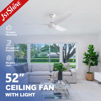 China 52 Inches Modern White Plastic Ceiling Fan with DC Motor and Remote Control for sale