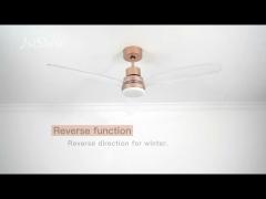 3 Colors Change Light Indoor Ceiling Fan Noiseless DC Motor 5 Speeds