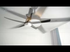 38W 56 Inch Noiseless Large Air Volume Ceiling Fan With light 5 Speed Choice