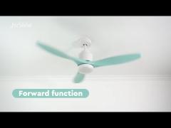52 Inches Ceiling Fan With Dimming Light Modern 3 Green Plastic Blades Fan Light With Dc Motor