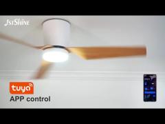 Plastic Ceiling Fan With Dimming Led Light Light Wood Blade Dc Motor