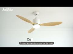 Plastic Blade Ceiling Fan With Dimmable Led Ceiling Fan Downrod Mount Indoor