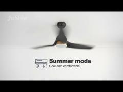 62 Inches Solid Wood Ceiling Fan With Dimmable Led Light Black Modern Dc Motor