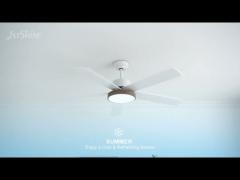 LED Smart Ceiling Fan Light White Finish 5 MDF Blade High Speed