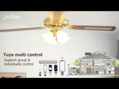 Traditional 35W Decorative Ceiling Fan Pull Chain 4 MDF Blades For Bedroom Room