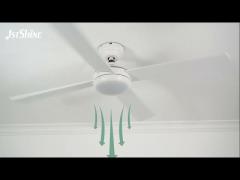 Dc Motor 6 Speeds Remote Control White Ceiling Fan With 4 MDF Blades