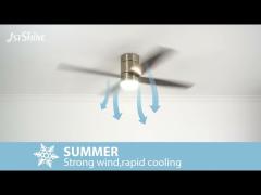 RGB Ceiling Fan With Music Play Folded Blades Dc Motor Gold Body