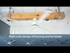 100'' Industrial Ceiling Fan With Light Big Size High Air Volume Commercial Indoor Dc Motor Fan
