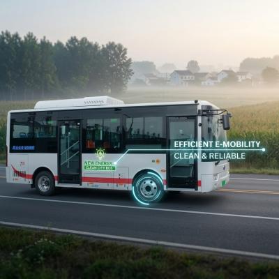China 6M Battery Electric Mini Bus City 14 Seater Leaf Spring Suspension. for sale