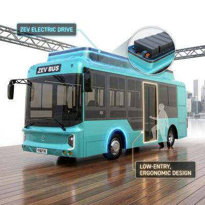 China 6.6m Electric Mini Bus EV Bus with Automatic Transmission and 23 Seater Capacity for sale