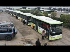 5.9m elektrische minibus 14 zitplaatsen lage vloer bussen groene bus voor openbaar vervoer.