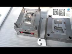 1+1 Cavity 718H Steel Mold with 500,000 Shots Life for Symmetric PBT Parts with Reinforcing Ribs Inj