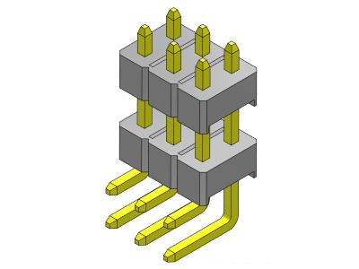 Cina TIPO R/A di fila doppia di Pin Header Connector 2.54mm - 2 *2 PIN To 2*40PIN H=2.54MM in vendita