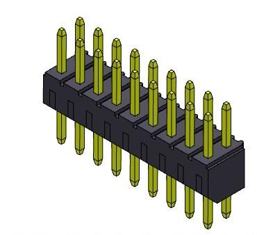 China 2.00mm PCB Header Connector Dual Row Dip TYPE 2*2PIN To 2*40PIN H=4.00MM for sale