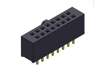 China Dual Row Dip TYPE 2.54 Mm Pitch Female Header 2*2PIN To 2*40PIN for sale