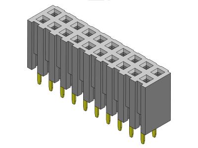 중국 2*40PIN H=7.20mm에 대한 여성 해더 커넥터 2.00 밀리미터 이원적 가로열 딥 타입 2*2PIN 판매용