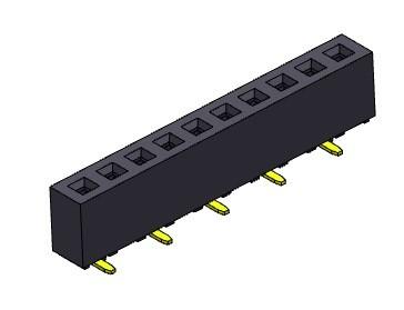 중국 2.00mm Single Row SMT TYPE PCB Header Connector 1*2PIN To 1*40PIN H=4.30mm 판매용