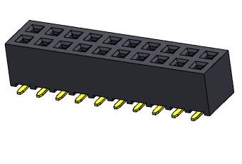 China 2.00mm Low Profile Female Header SMT TYPE 2*2PIN To 2*40PIN for sale