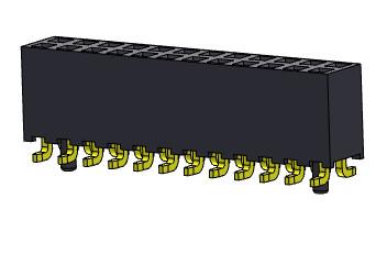 China Vrouwelijke Kopbalschakelaar 2.00mm het Dubbele TYPE van Rijsmt - 2 *2 PIN To 2*40PIN H=6.35mm Te koop