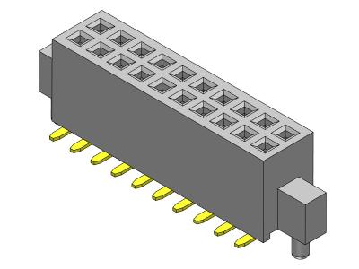 China Female Header Connector 1.27mm Dual Row With Bump & Pegs SMT Type 2*4PIN To 2*50PIN H=4.40mm for sale