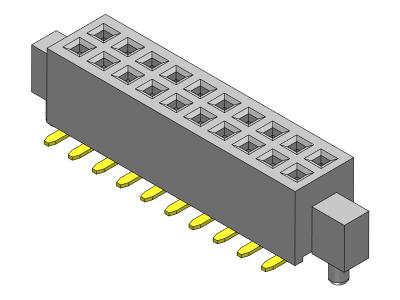 China Female Header Connector 1.27mm Dual Row With Pegs SMT Type 2*3PIN To 2*50PIN H=3.40mm for sale