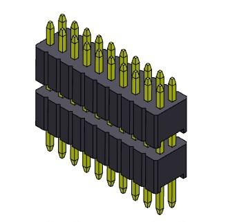 Cina Tipo diritto della pila doppia di fila di Pin Header Connector 1.27mm Serise - 2 *2 PIN To 2*50PIN SQ0.40mm in vendita