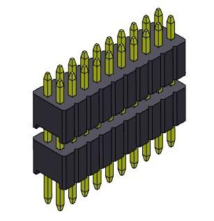 Cina Tipo diritto della pila doppia di fila di Pin Header Connector 1.27mm Serise - 2 *2 PIN To 2*50PIN SQ0.40mm in vendita