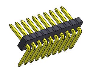 China 1.27mm Circuit Board Header Connectors Single Row R/A 1*2PIN To 1*50PIN for sale