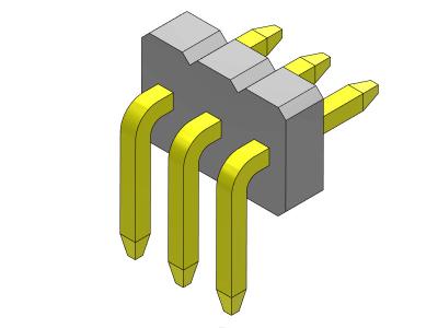 China 1.27mm Circuit Board Header Connectors Single Row R/A 1*2PIN To 1*50PIN for sale