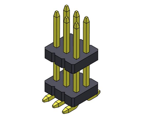 Tipo diritto di SMT della pila doppia di fila di Pin Header Connector 1.27mm Serise con i pioli 2*3 PIN To 2*40PIN SQ0.40mm
