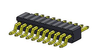China 1.27mm Pin Female Header Connector Universal Pin Connector R/A 1*3PIN To 1*33PIN for sale