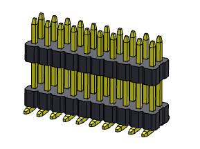 China 1.00mm Dual Row Female Pin Connector Stack Straight SMT  2*2PIN To 2*40PIN for sale