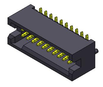 中国 300V AC/DC Box Header Connector 1.27mm  SMT Type With Pegs 販売のため