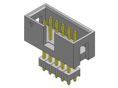 중국 2.54mm Box Header Connector Dual Row Elevated Stright Dip Type 2*3-2*32Pin 3AMP 판매용