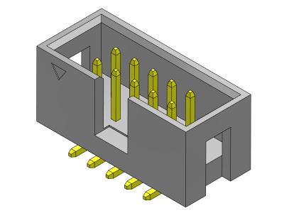 China 2.54mm Box Header Connector 2*3-2*32Pin Nylot6T 3AMP SMT Type With Pegs for sale