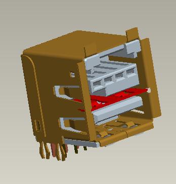 3.0Amp力Usbのコネクター女性の直角の90°のすくいのタイプ（耳と） 5V 12V 24V