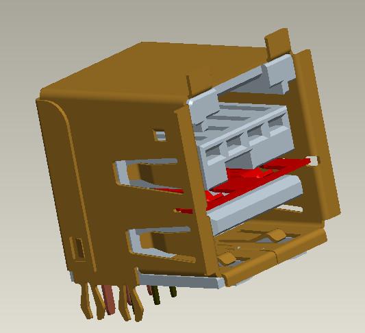 3.0Amp力Usbのコネクター女性の直角の90°のすくいのタイプ（耳と） 5V 12V 24V