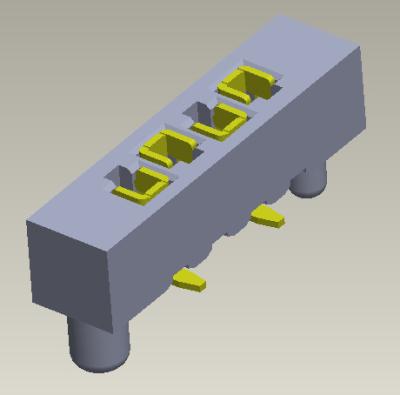China 1.27mm Surface Mount Female Header Single Row With Pegs 1*3 Pin To 1*40 Pin H2.00mm for sale