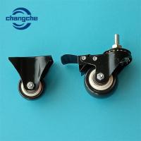 China Black Polyurethane Heavy Duty Wheels Retractable Wheels For Workbench for sale