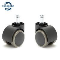 China PU Threaded 5 Inch Caster Wheels Metal Friction Stem for sale