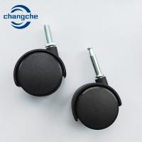 China Light Duty Durable Movable Casters Metal Stem 60mm Black Wheel for sale
