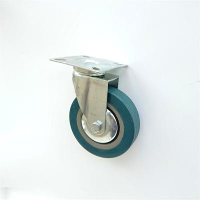 Cina Rubber Swivel Heavy Duty Caster Wheel Flat Plate Stem in vendita