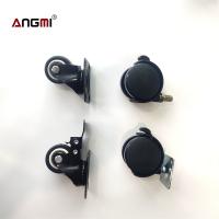 China Thread Stem Medical Caster Wheels 4 Inches Overall Width Model With Brake for sale