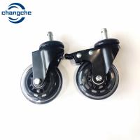 China Threaded Stem Mount Roller Wheel Casters 125mm Height With Orange Wheels for sale