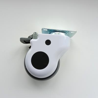 Cina 5 pollici di diametro ruota Medical Caster ruote Bianco/Nero 2 pollici di lunghezza complessiva in vendita